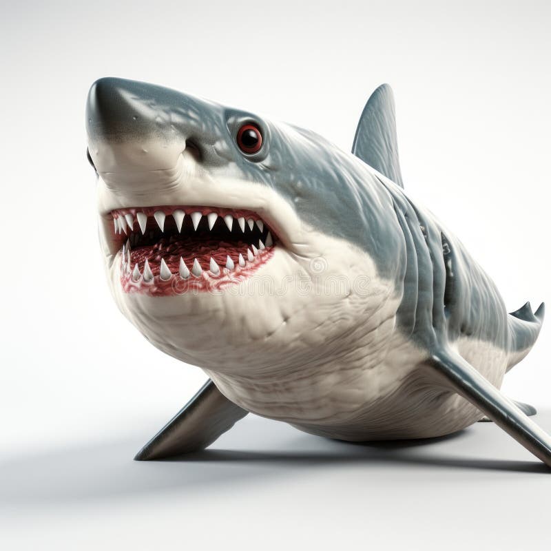 3d Shark Toyen: Tilt Shift Style with Red Nose and Santa Hat Stock ...