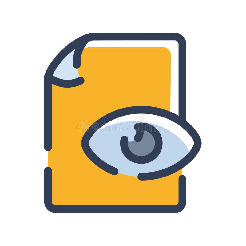 Preview Document File Paper Page View Eye Single Isolated Icon with ...