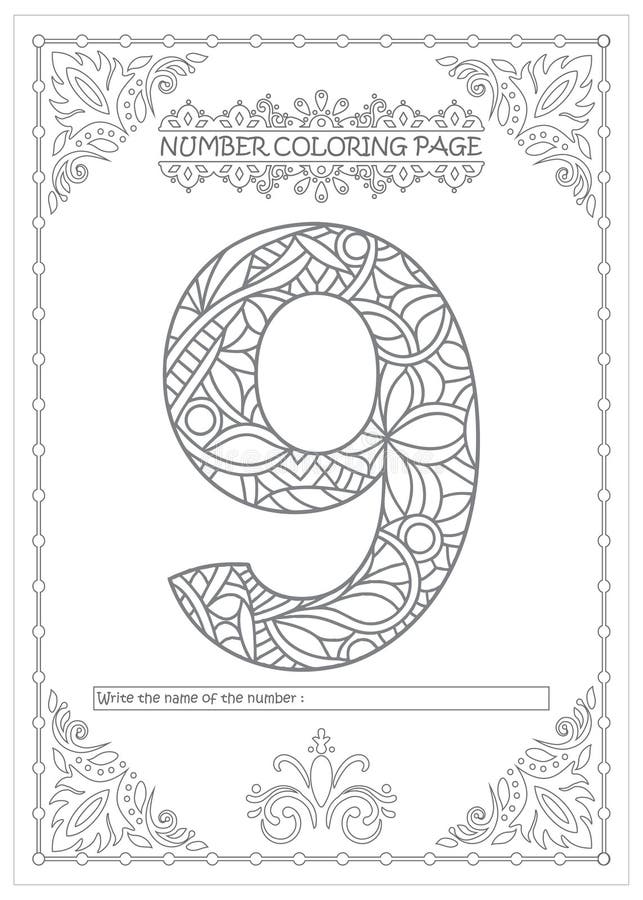 Cute Printable Number Coloring Pages for Preschoolers Vector Art Stock ...