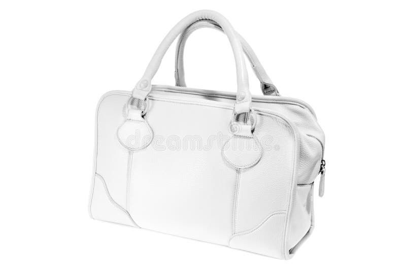 Preview Ladies Fashionable White Leather Handbag Stock Image - Image of ...