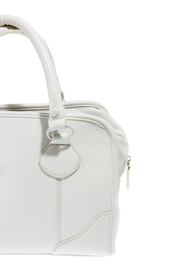 Preview Ladies Fashionable White Leather Handbag Stock Image - Image of ...