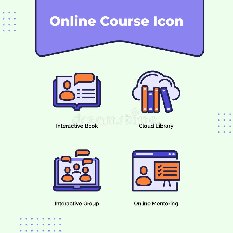 Preview Online Course Icon Interactive Book Cloud Library Interactive ...