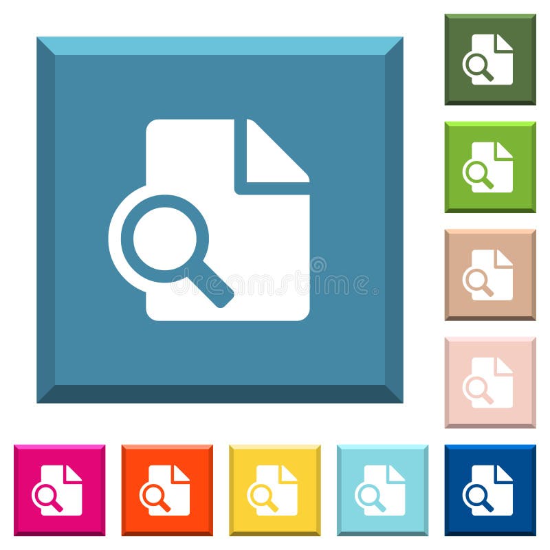 Preview White Icons on Edged Square Buttons Stock Vector - Illustration ...