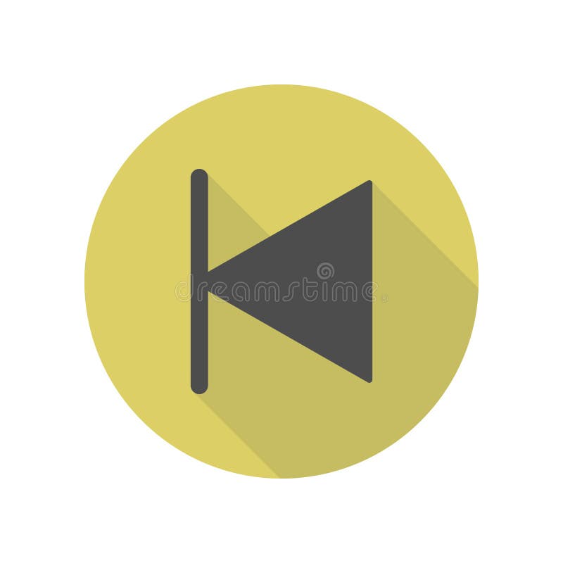 Previous Long Shadow Icon. Simple Glyph, Flat Vector of Web Icons for ...