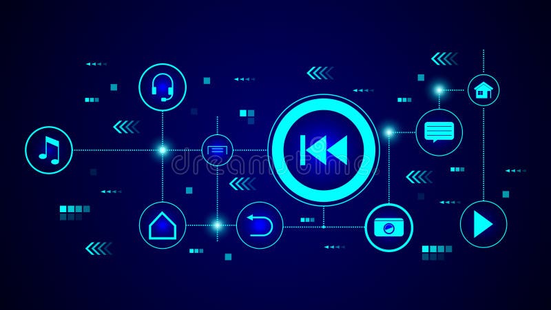 Previous Music Icon. from Web Set Stock Illustration - Illustration of ...