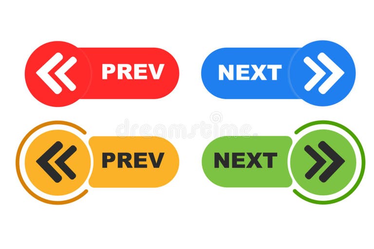 Previous and Next Button Set. Prev Next Buttons Arrow. Left Right Arrow ...