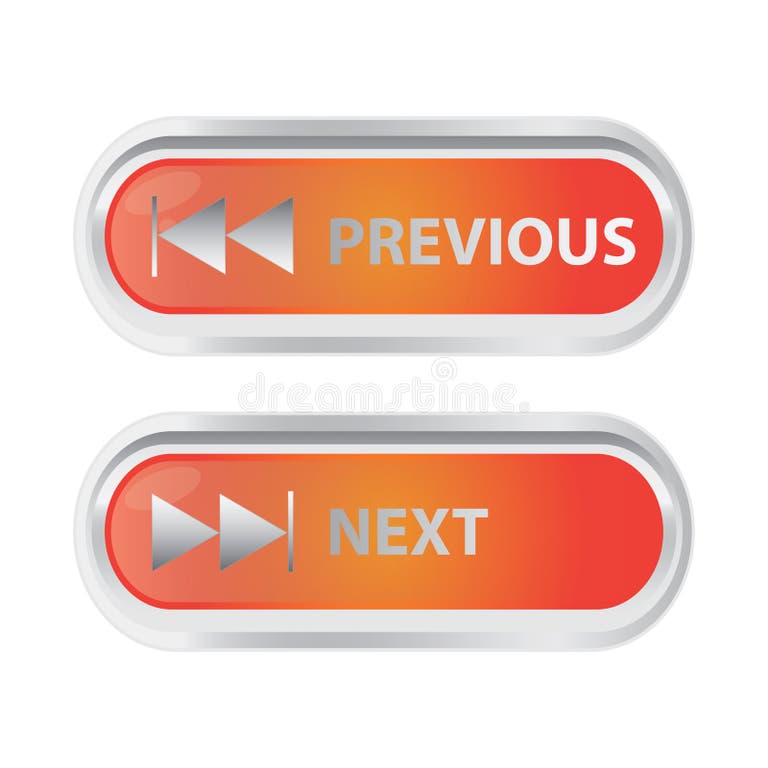 Previous and Next Buttons. Vector Illustration Decorative Design Stock ...
