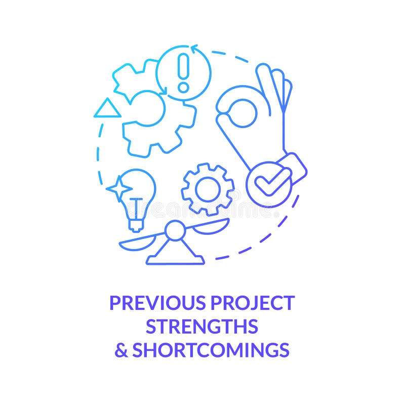 Previous Project Strengths and Shortcomings Blue Gradient Concept Icon ...
