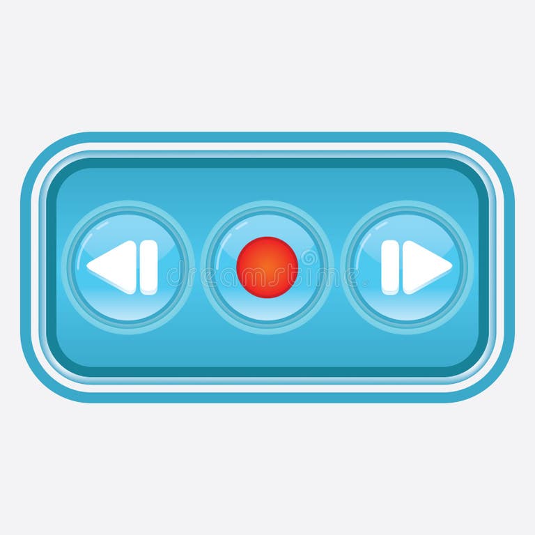 Previous, Record and Next Buttons. Vector Illustration Decorative ...