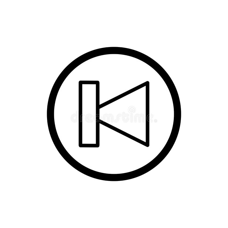 Previous Track Button Icon. Vector Illustration Outline on White Stock ...