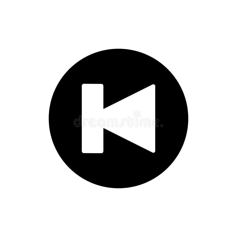 Previous Track Button Icon. Vector Illustration Solid on White Stock ...