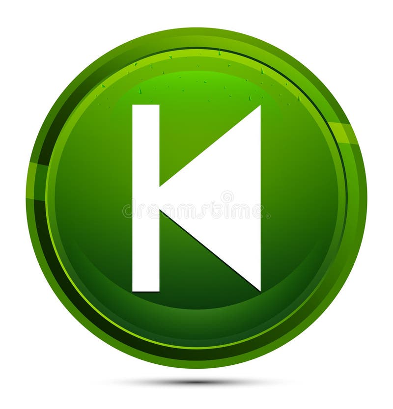 Previous Track Icon Glassy Green Round Button Illustration Stock Vector ...