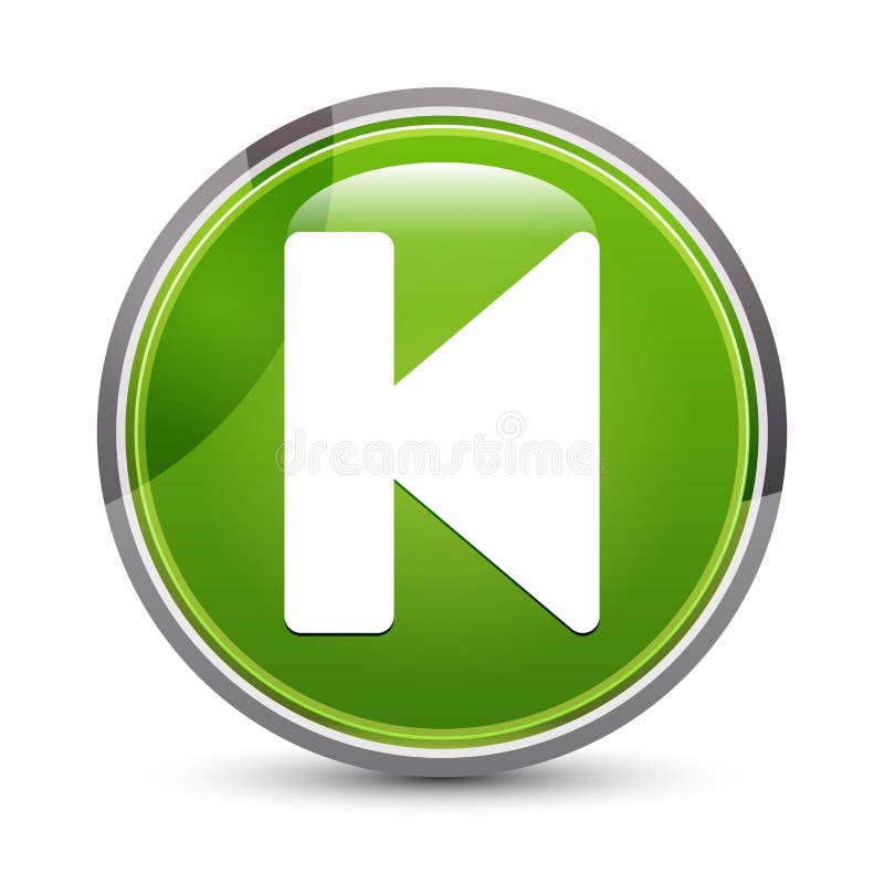 Previous Track Icon Elegant Green Round Button Vector Illustration ...
