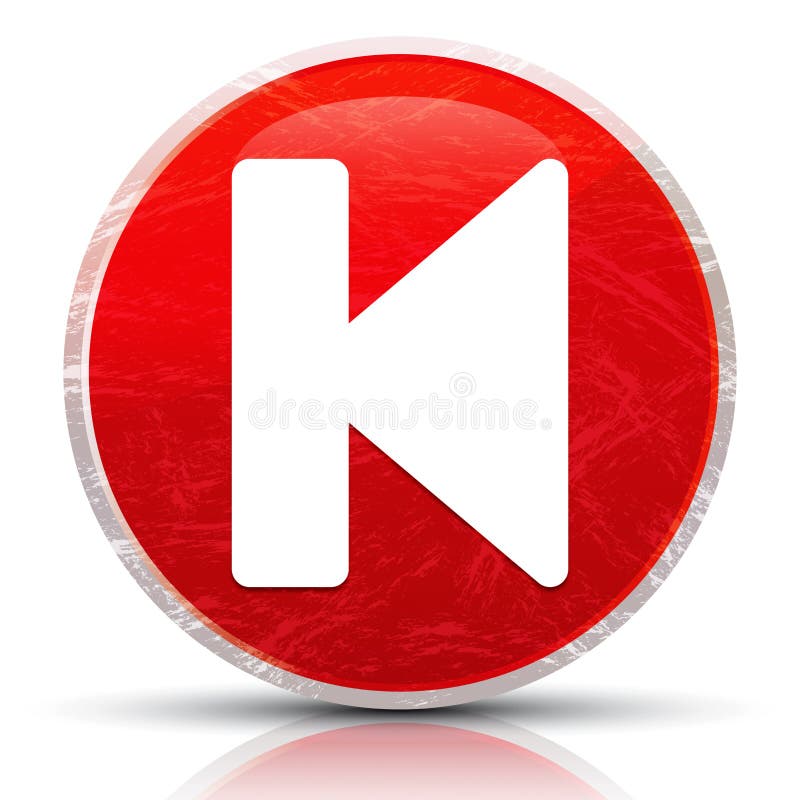 Previous Track Icon Metallic Grunge Abstract Red Round Button ...