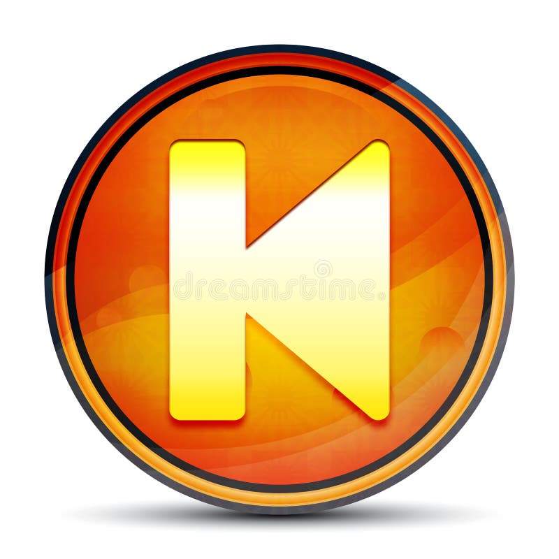 Previous Track Icon Shiny Bright Orange Round Button Illustration Stock ...