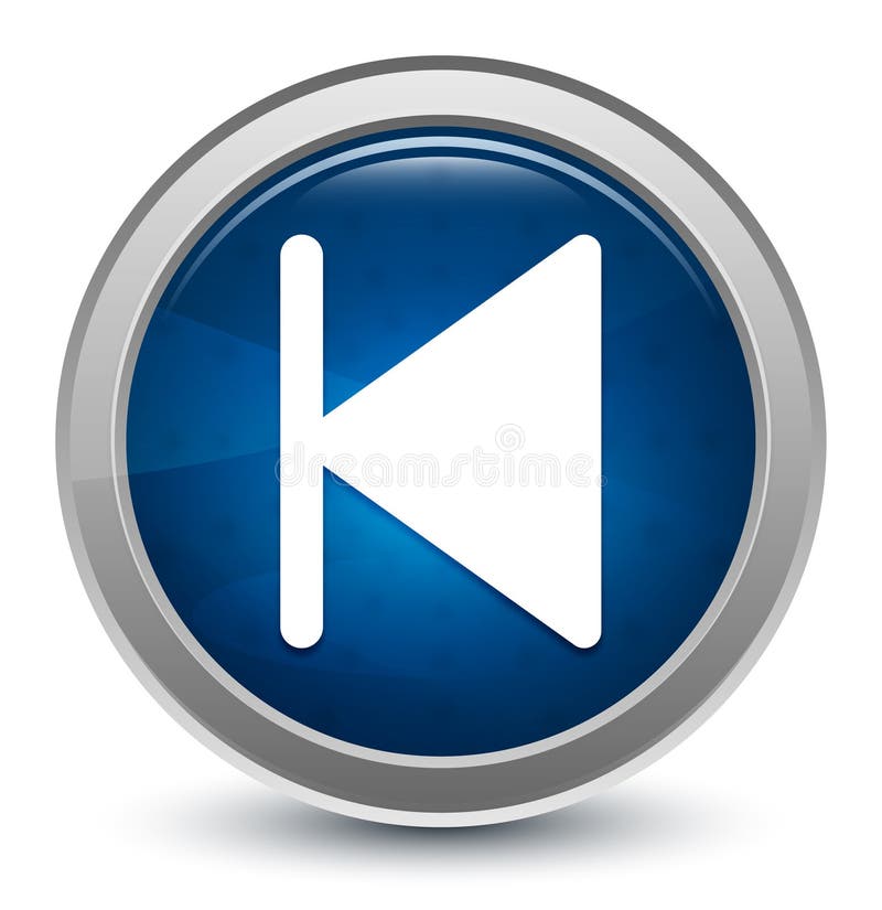 Previous Track Icon Starburst Shiny Blue Round Button Illustration ...