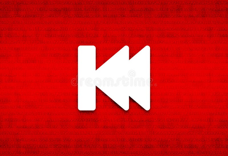 Previous Track Playlist Icon Abstract Digital Screen Red Background ...