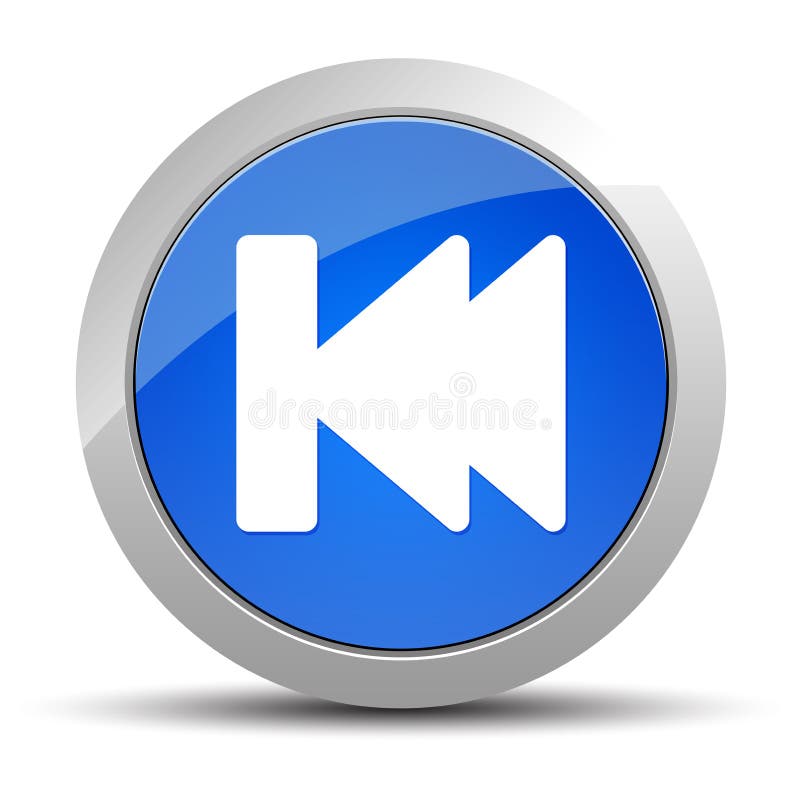 Previous Track Playlist Icon Blue Round Button Illustration Stock ...