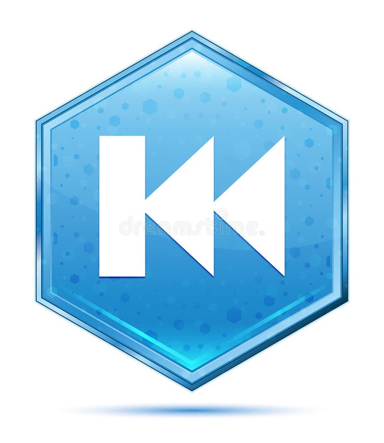 Previous Track Playlist Icon Crystal Blue Hexagon Button Stock ...