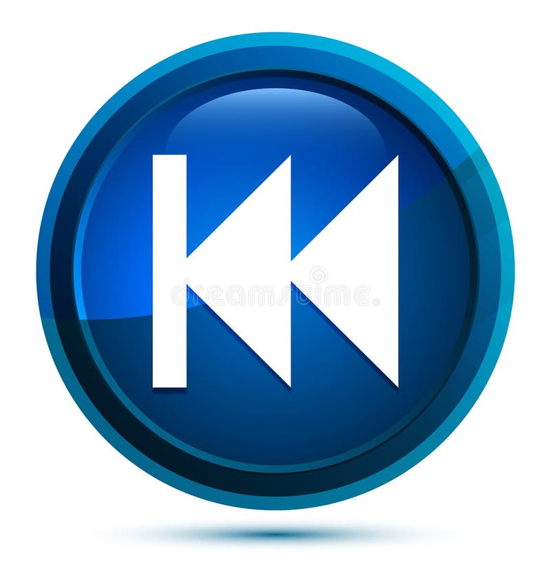 Previous Track Playlist Icon Elegant Blue Round Button Illustration ...