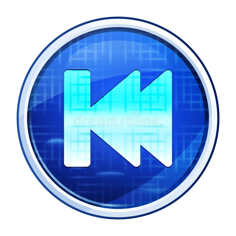 Previous Track Playlist Icon Futuristic Blue Round Button Vector ...