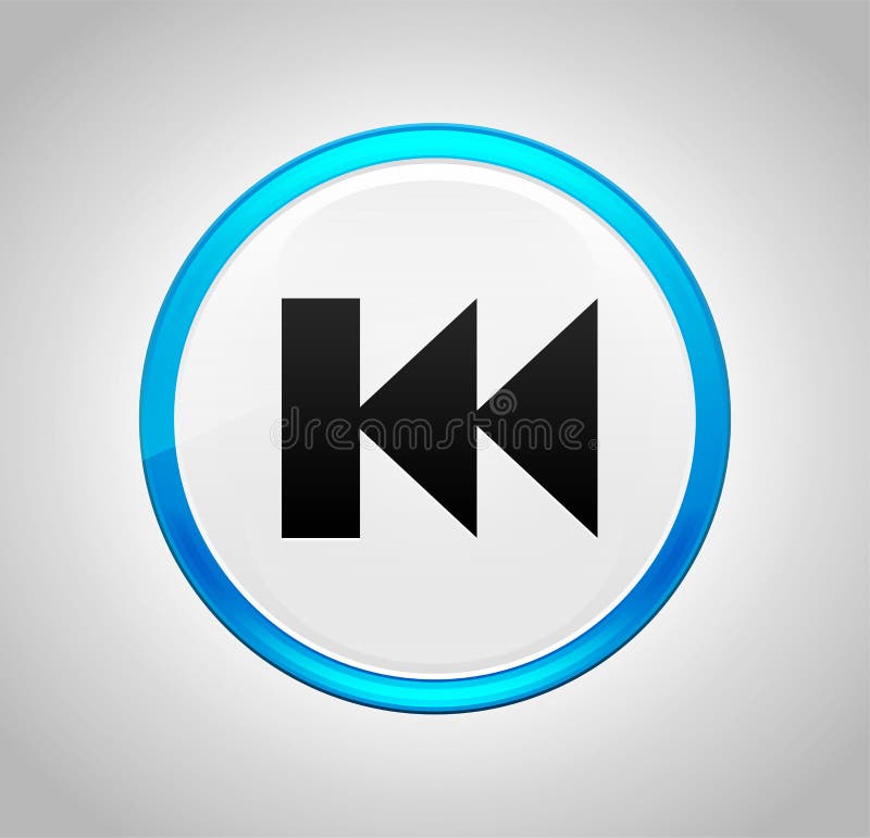 Previous Track Playlist Icon Round Blue Push Button Stock Illustration ...