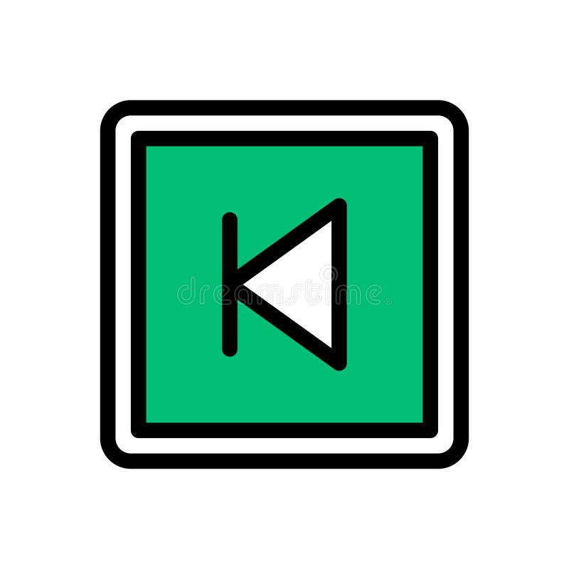 Previous Vector Flat Color Icon Stock Vector - Illustration of modern ...