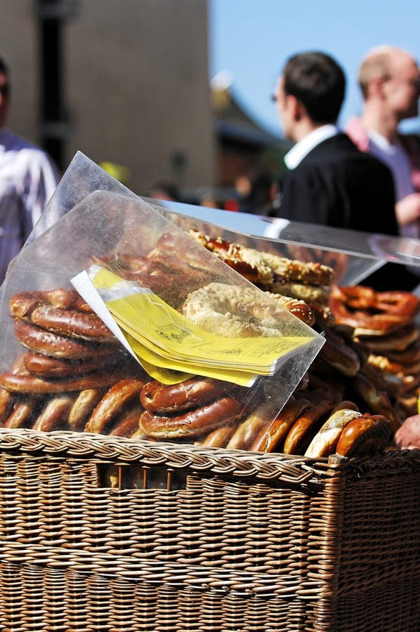 Preztels on Sale in the Street Stock Image - Image of closeup, germany ...