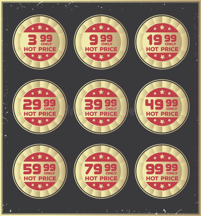 Price badges stock vector. Illustration of vintage, gold - 59170474