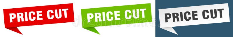 Price Cut Banner. Price Cut Speech Bubble Label Set Stock Vector ...