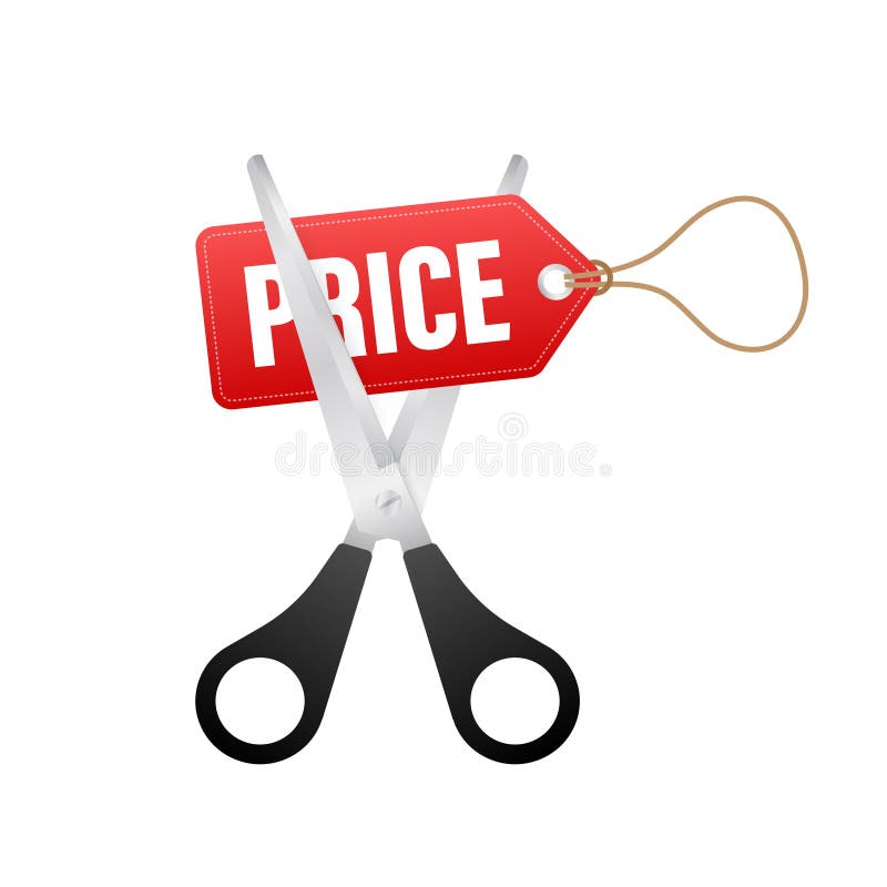 Costs Cut in Flat Style on Black Background. Vector Illustration ...
