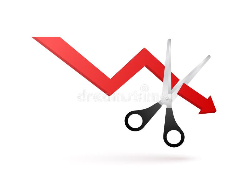 Price Cut in Flat Style on White Background. Vector Illustration ...