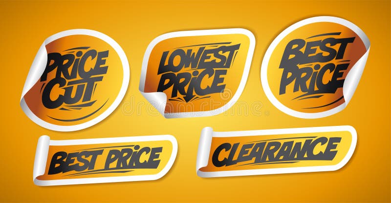 Price Cut, Lowest Price, Best Price, Clearance - Stickers Set Stock ...