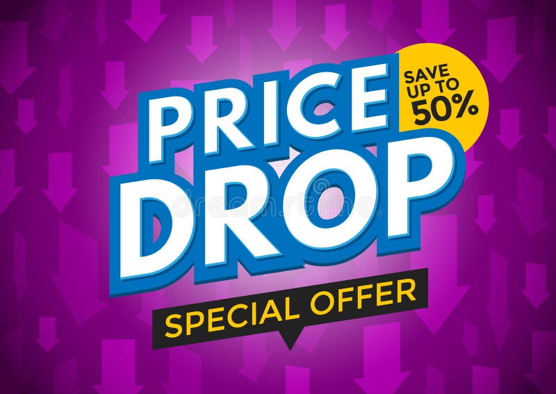 Price Drop Vector Banner, Lettering Design Stock Vector - Illustration ...