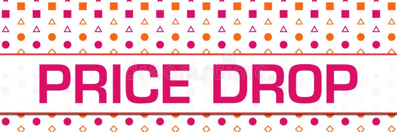 Price Drop Pink Orange Basic Shapes Background Horizontal Stock ...