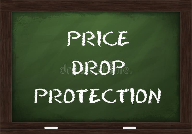 Price Drop Protection Sign on Chalkboard Stock Illustration ...