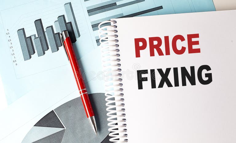 PRICE FIXING Text on Notebook on Chart Background Stock Image - Image ...