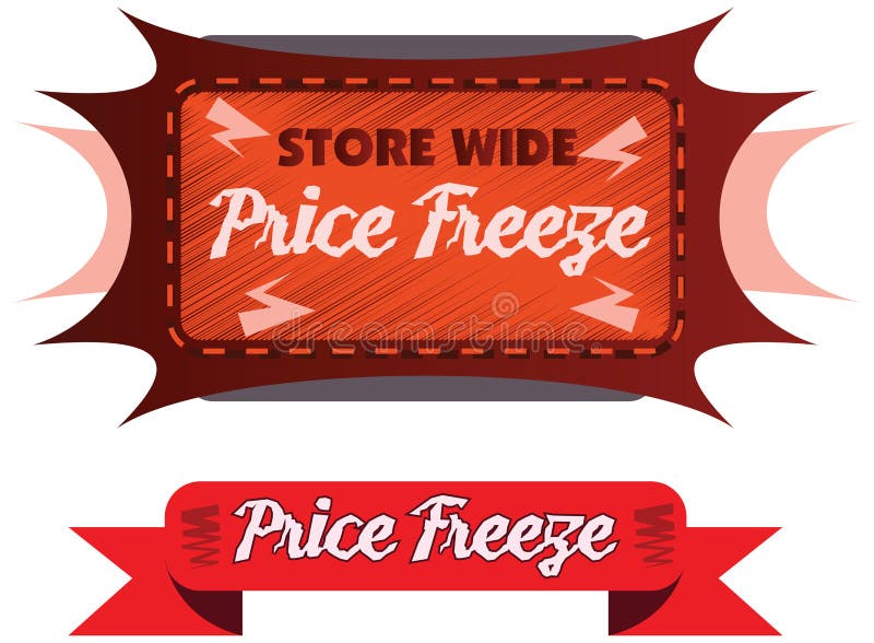 Price Freeze Announcement Message in Label Stock Vector - Illustration ...