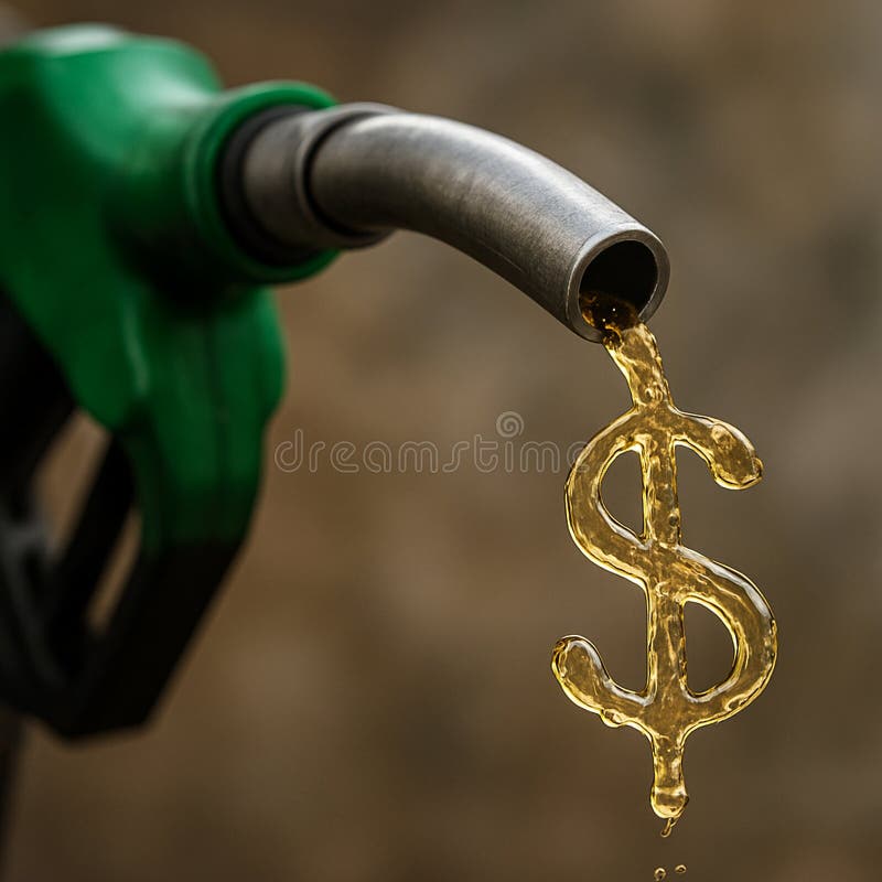 The Price of Gasoline: Every Drop Counts in Dollars Stock Illustration ...