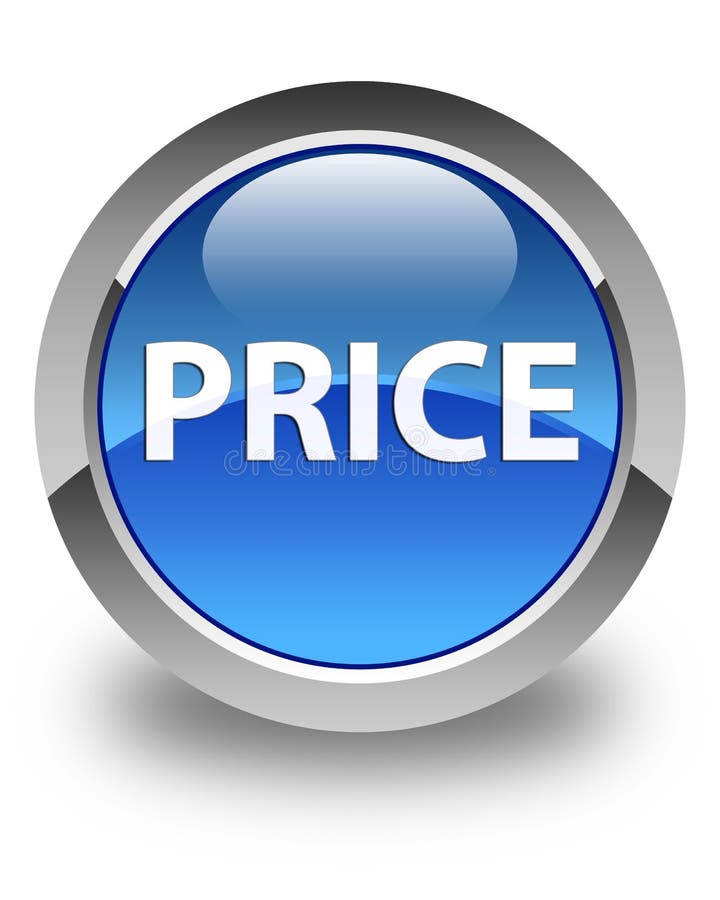 Price Glossy Blue Round Button Stock Illustration - Illustration of ...