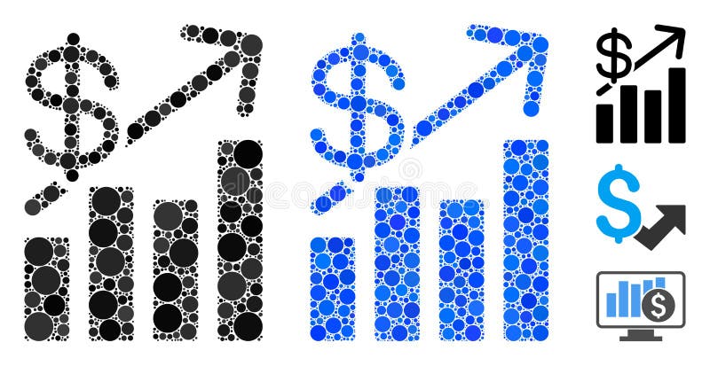 Price Growth Chart Composition Icon of Circle Dots Stock Illustration ...