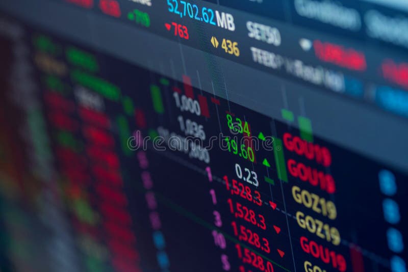 Price Indicator Chart from Stock Market on Screen Stock Image - Image ...