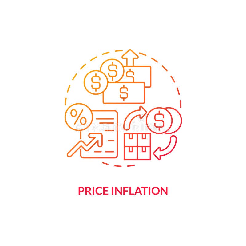 Price Inflation Red Gradient Concept Icon Stock Vector - Illustration ...