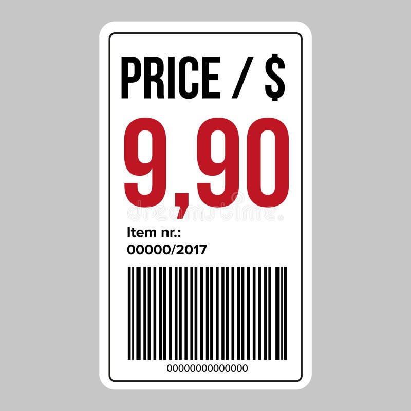 Price label with barcode stock vector. Illustration of gift - 95976582
