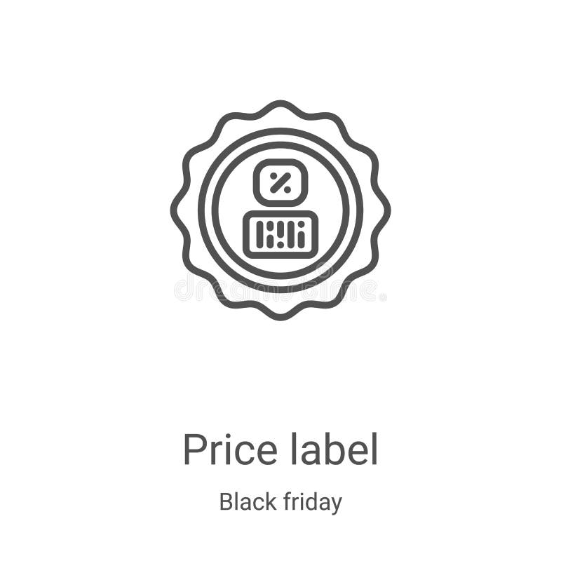 Price Label Icon Vector from Black Friday Collection. Thin Line Price ...