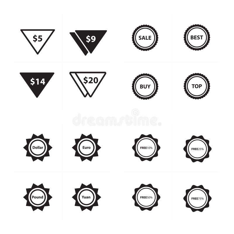 Price Label Set Triangle Style Set Stock Illustration - Illustration of ...