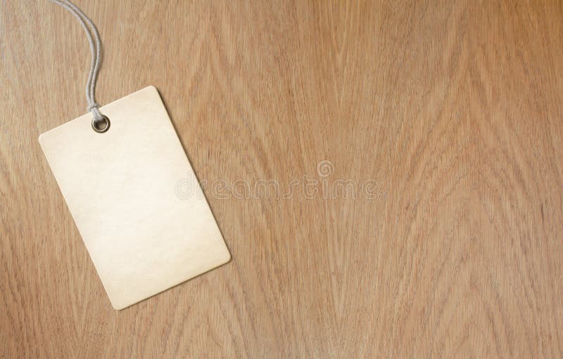 Price Label or Tag on Wooden Table Background Stock Photo - Image of ...