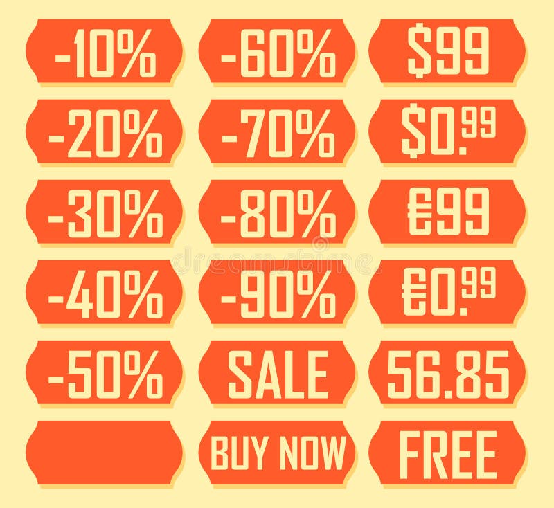 Price labels stock vector. Illustration of offer, commerce - 56546339
