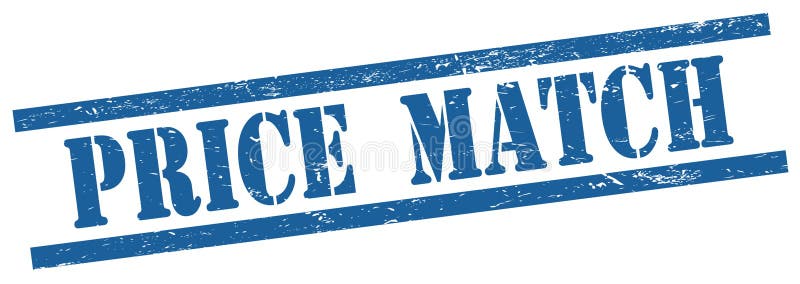 PRICE MATCH Text on Blue Grungy Rectangle Stamp Stock Illustration ...