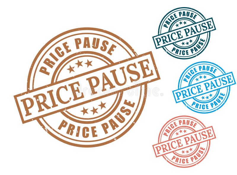 Price Pause Grunge Rubber Stamp Collection, Price Freeze Vector Set ...